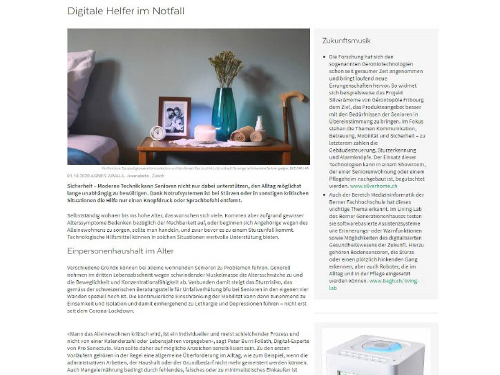 Tagesanzeiger- Im Notfall auf den Knopf drücken - 15.10.2022 ...